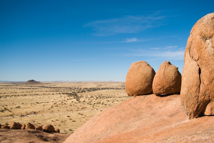 Why is a unique peak in Namibia called the Spitzkoppe?