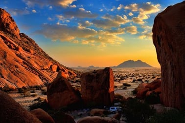 Why is a unique peak in Namibia called the Spitzkoppe?