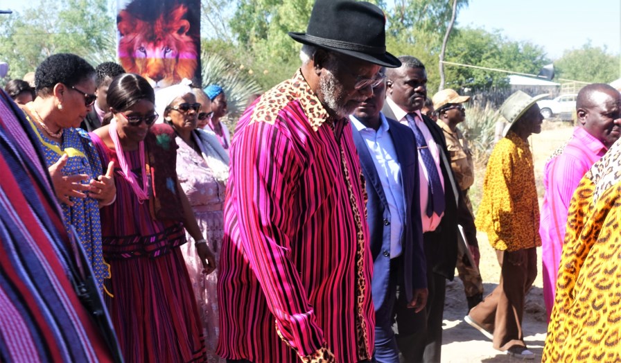 Where in Namibia can you get that pink Aawambo traditional attire?